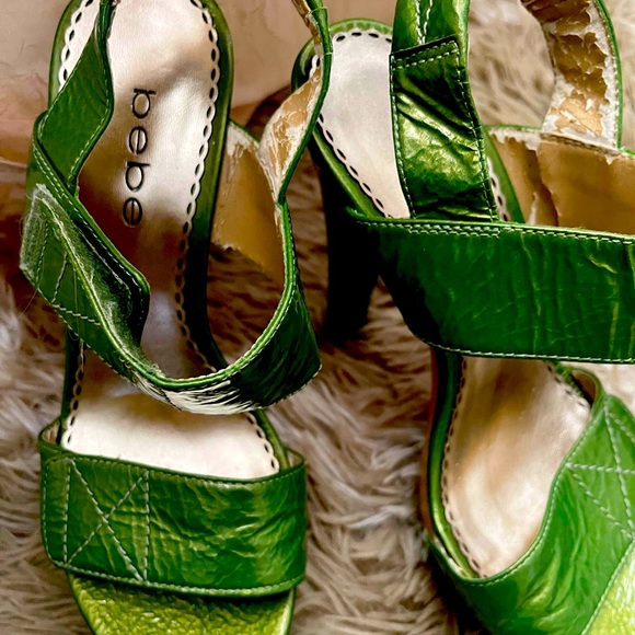 bebe | Shoes | Green Bebe Heels | Poshmark